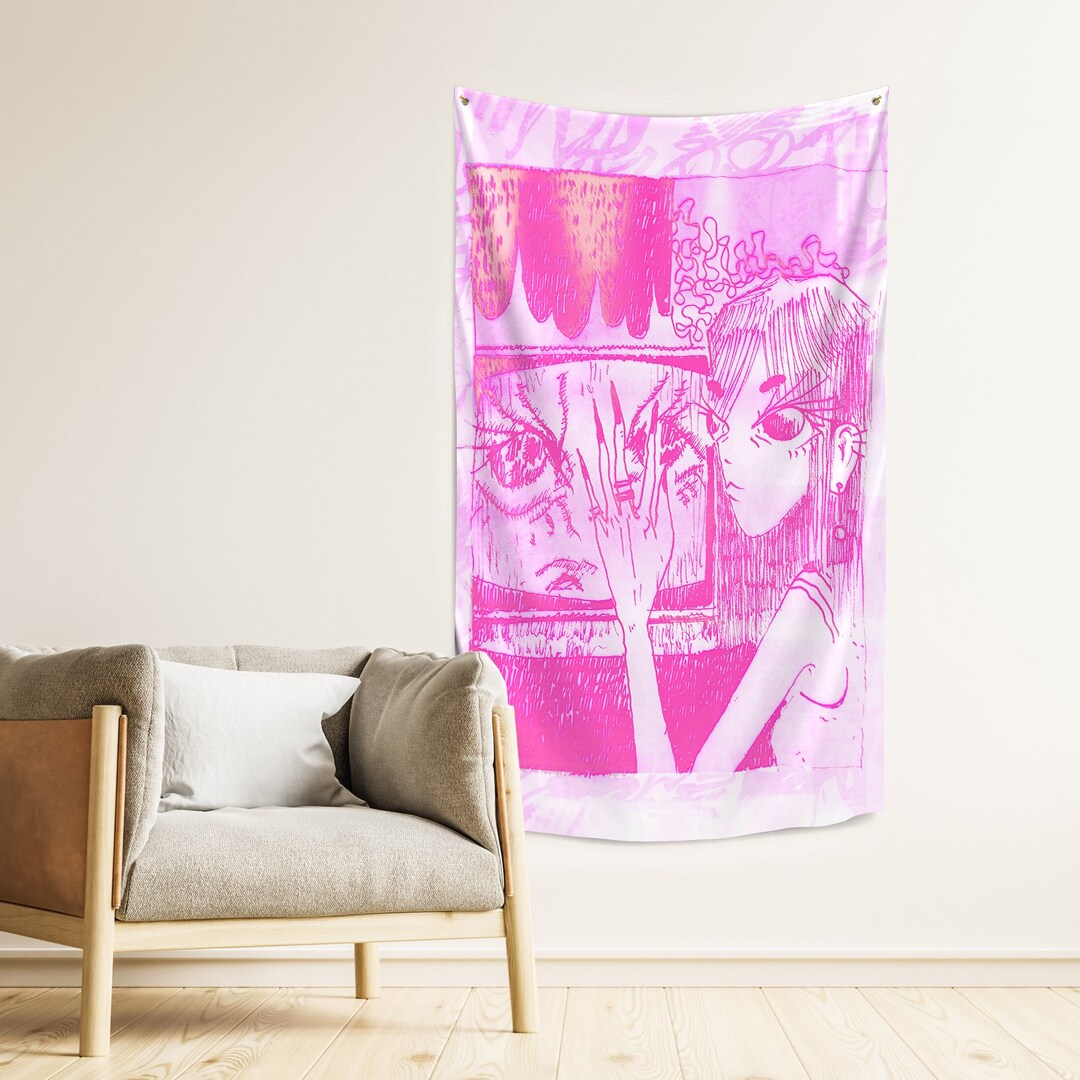 Pink Designer Tapestry | NFT Aesthetic Room Decor | Maximalist Wall Art ...