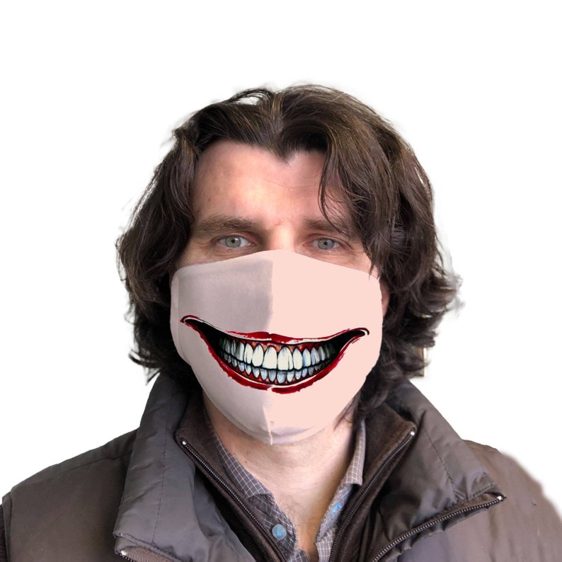 Creepy Face Mask for parties Creepypasta face covering | Etsy