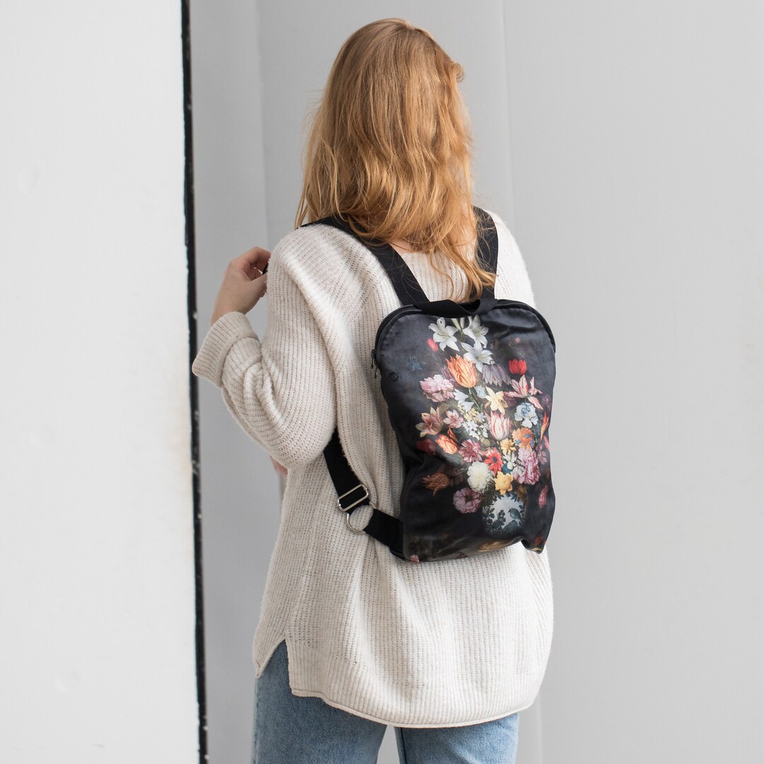 Black Velvet Backpack | Classical Floral Style | Ambrossius Bosschaert ...