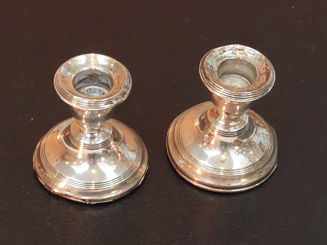 Silver Candlesticks British Hallmarks - Etsy
