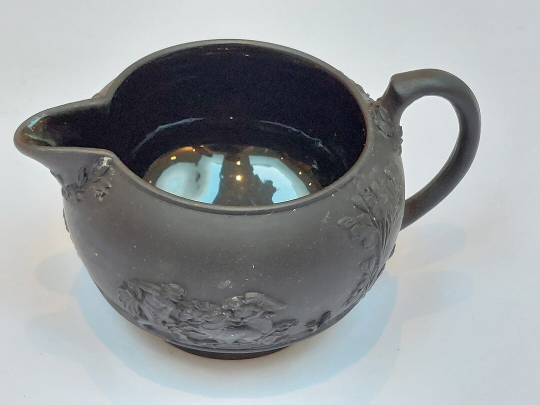 Black Basalt Pottery Cream Jug -19th Century - Etsy