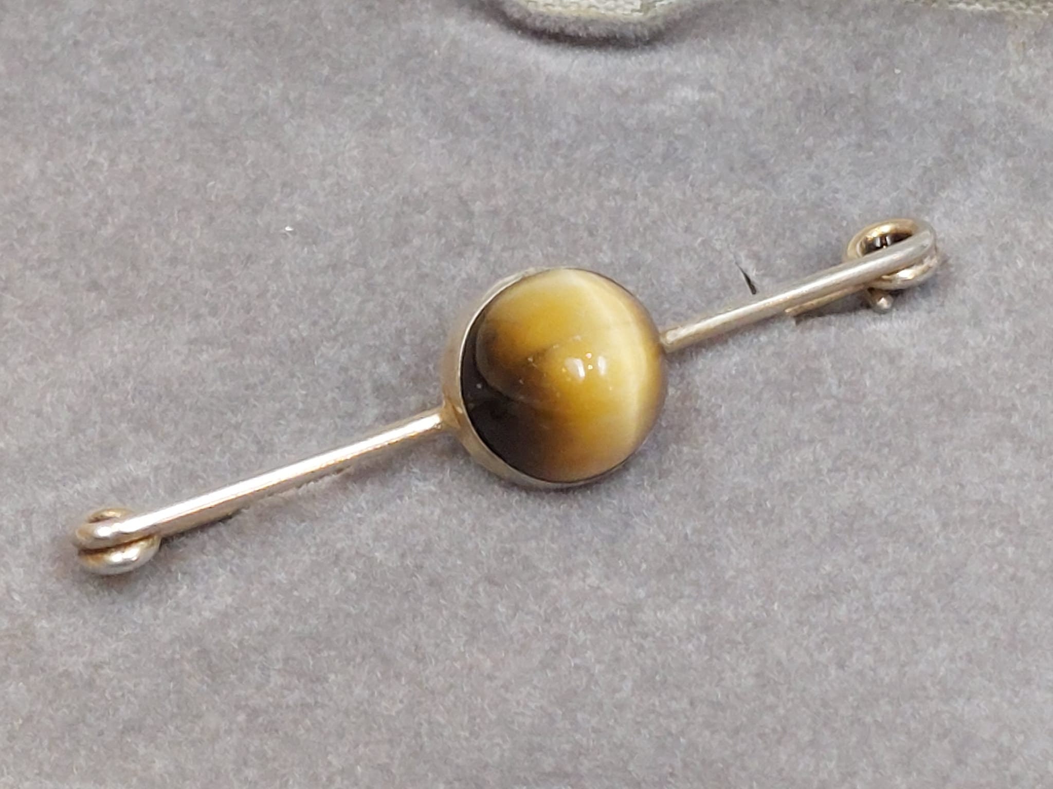 Silver (marked) Tigers Eye Bar Broach - Etsy