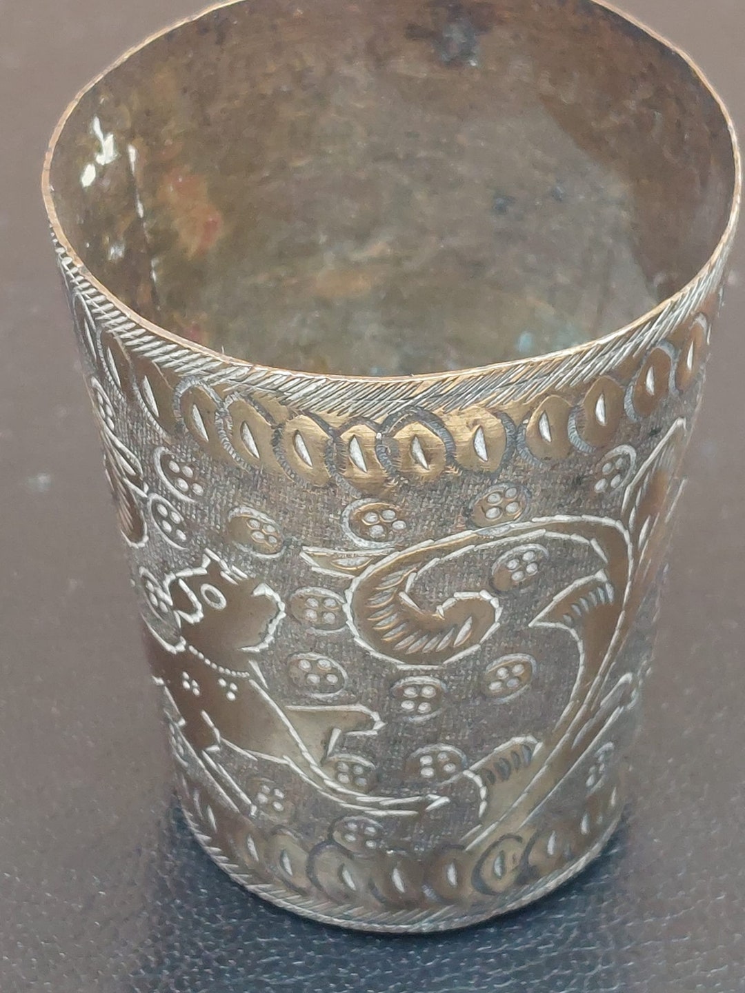Antique Indian Metal Cup - Etsy