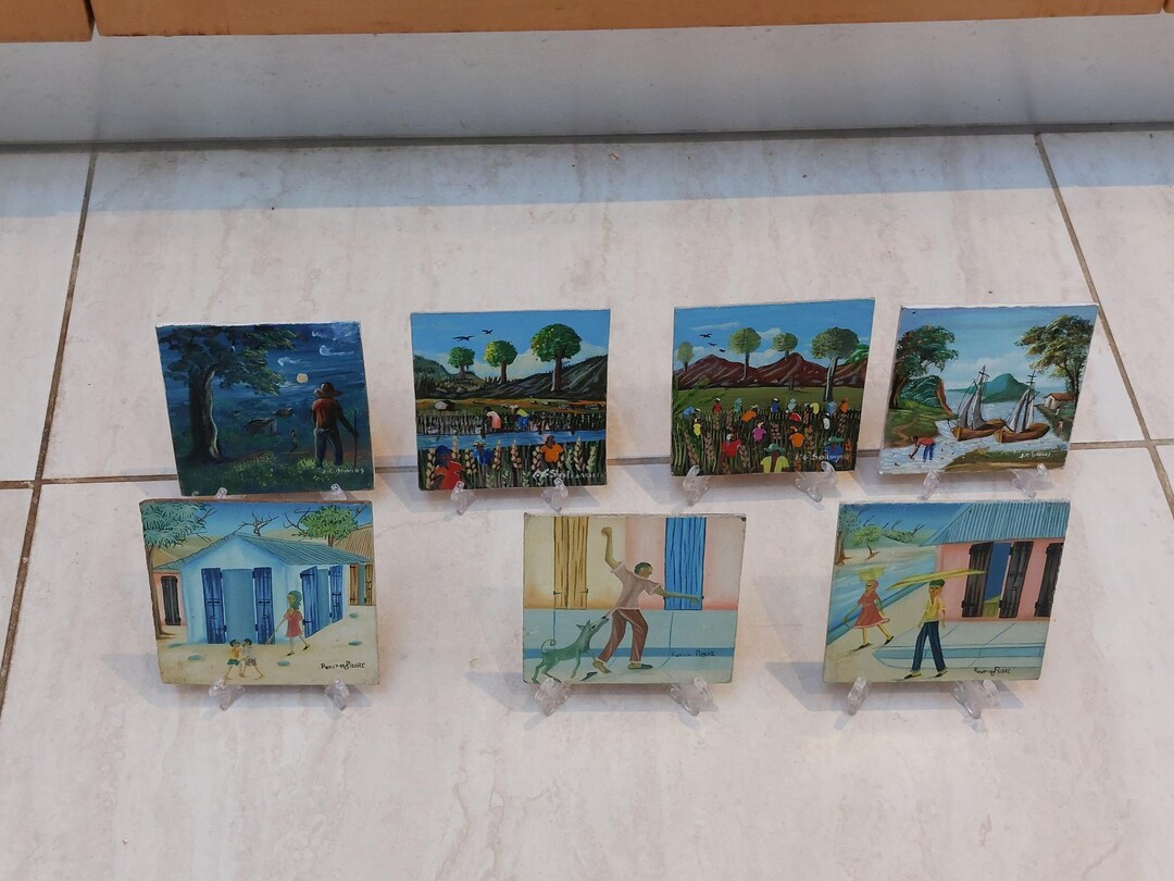 Jamaican Hand Painted and Signed Table Mats.can Be Displayed as ...