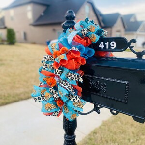 Leopard Truck Mailbox Swag, Fall Mailbox Swag, Thanksgiving Swag ...