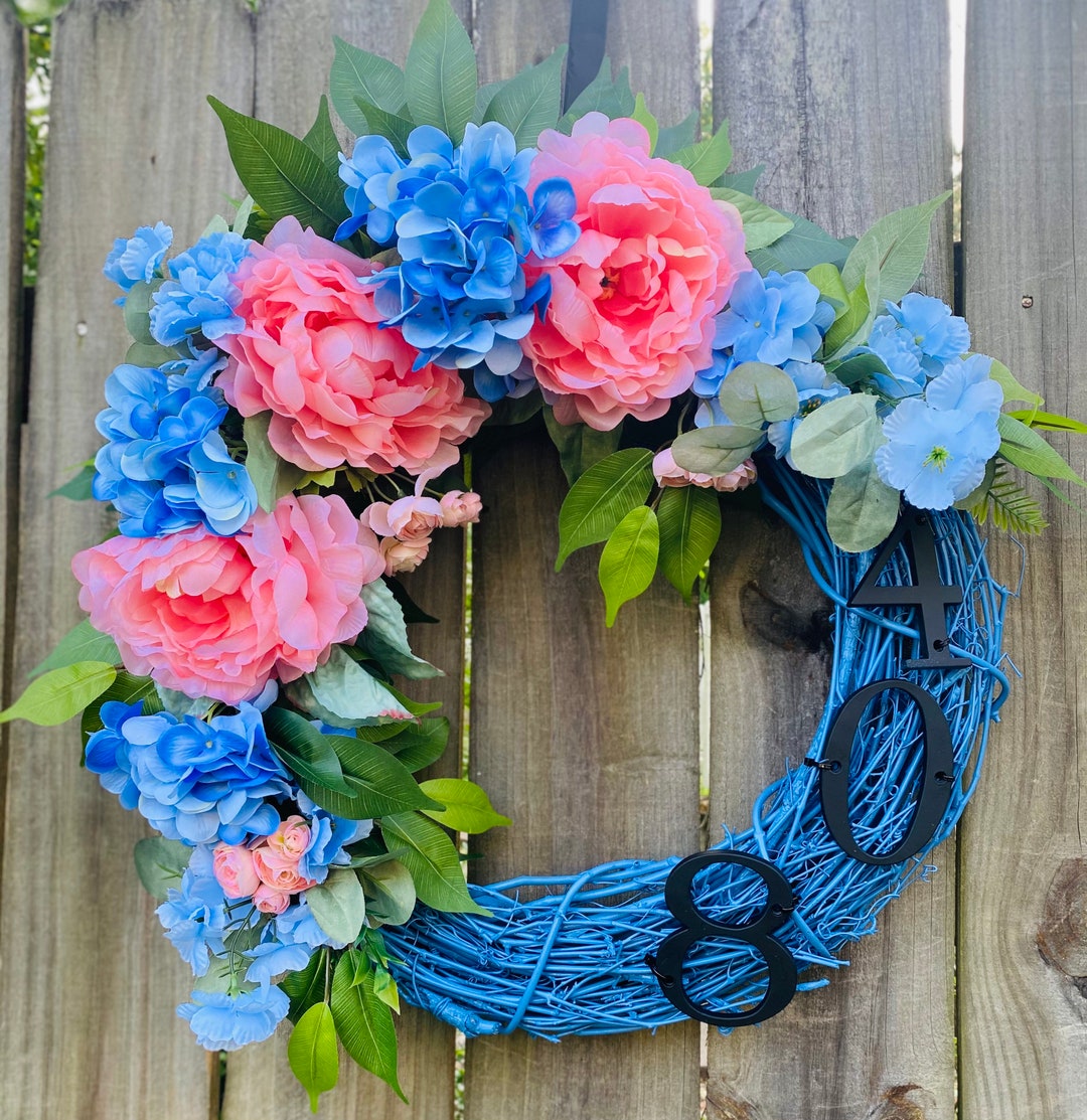 Summer Wreath, Address Wreath, Floral Wreath, Spring Wreath - Etsy