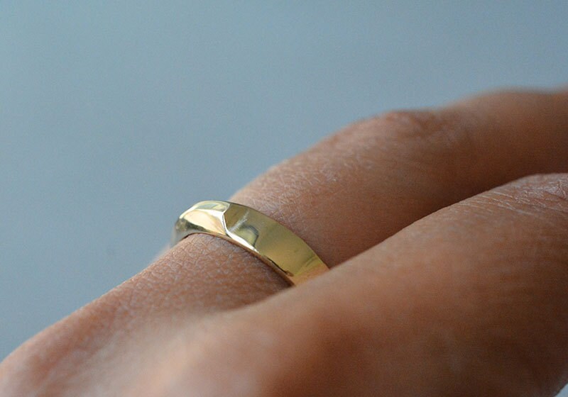 14k Gold Wedding Band Delicate Wedding Ring 14k Gold Solid - Etsy