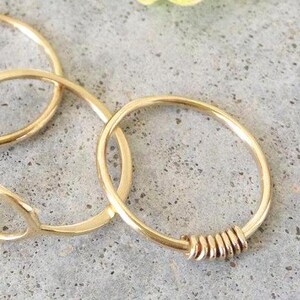 14K Gold String Ring - Etsy