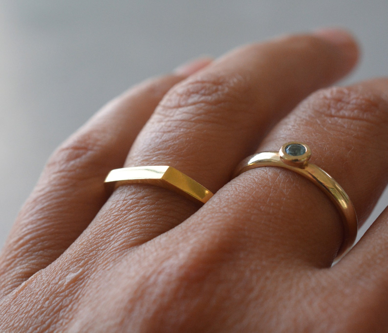 Delicate Wedding Ring 14k Gold Solid Ring Simple Wedding - Etsy