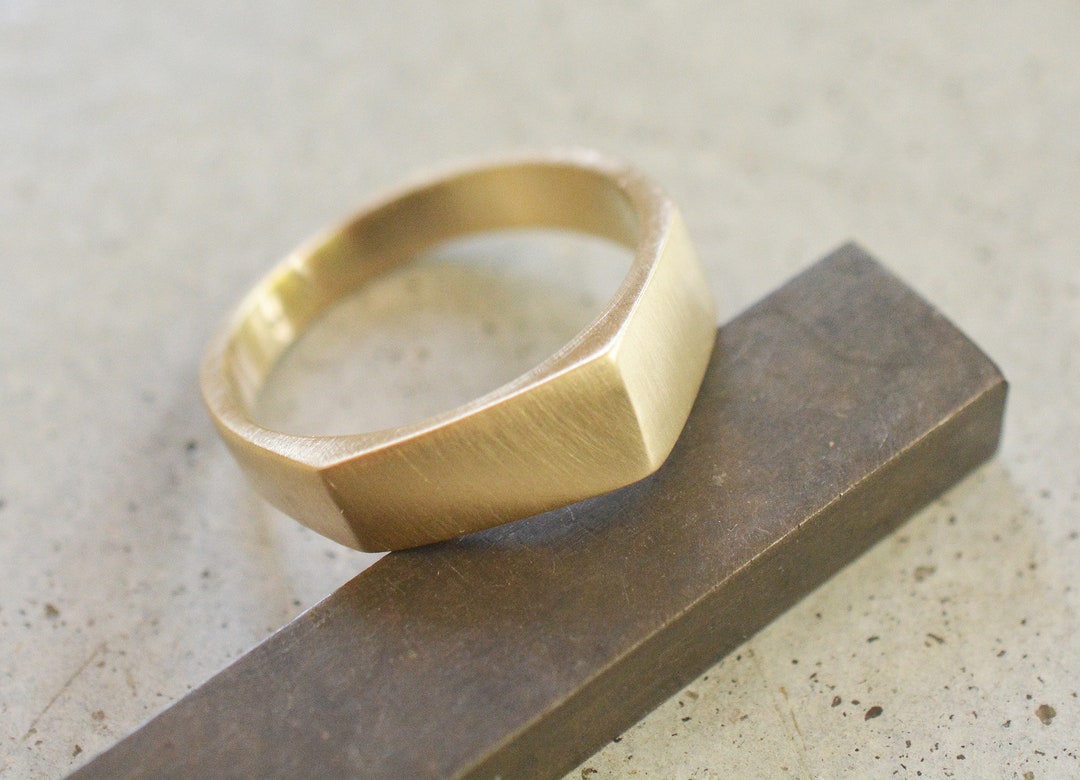 14k Solid Gold Geometric Ring, Asymmetric Ring, Minimalistic Gold Ring ...