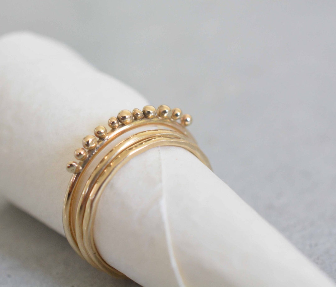 14K Gold Dots Ring - Etsy