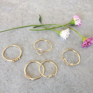 14K Gold String Ring - Etsy