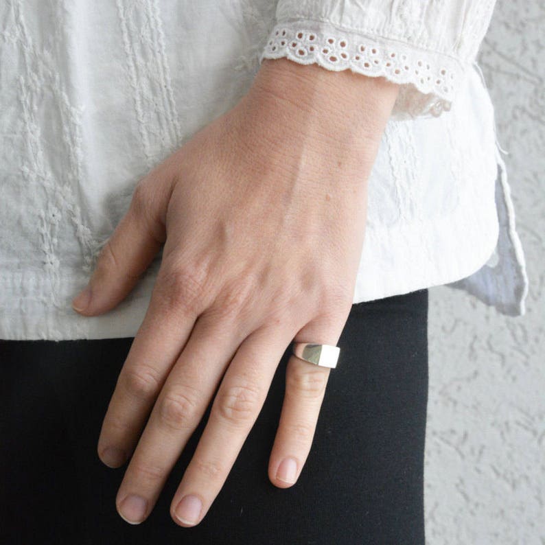 Solid Silver Ring Silver Unisex Ring Sterling Silver Signet - Etsy