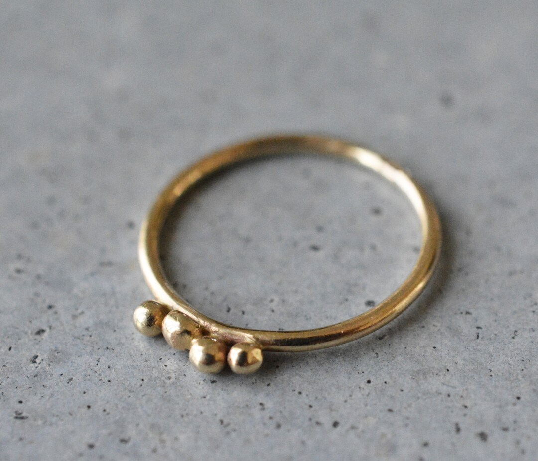 Minimalist Ring Solid Gold Ring Free Shipping Delicate Gold - Etsy