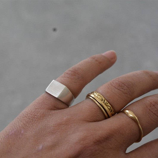 Solid Silver Ring Silver Unisex Ring Sterling Silver Signet - Etsy