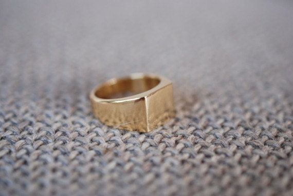 18k Gold Signet Ring Square Gold Ring Solid Gold Ring 18k - Etsy