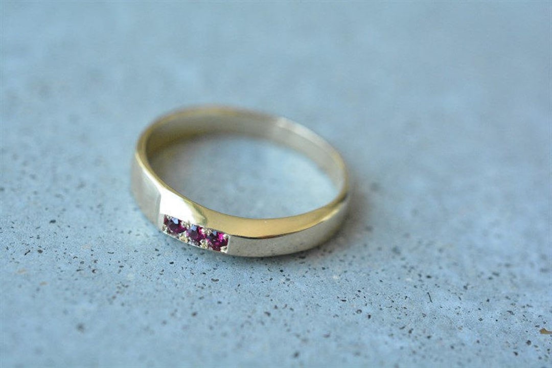 Ruby Ring ,14k Gold Solid Ring, Ruby Band Ring, Ruby Gold Band, 14k ...