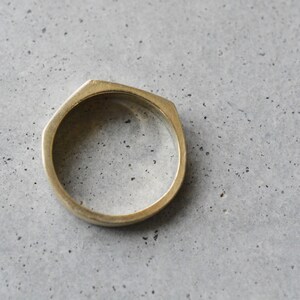 14k Solid Gold Geometric Ring, Asymmetric Ring, Minimalistic Gold Ring ...