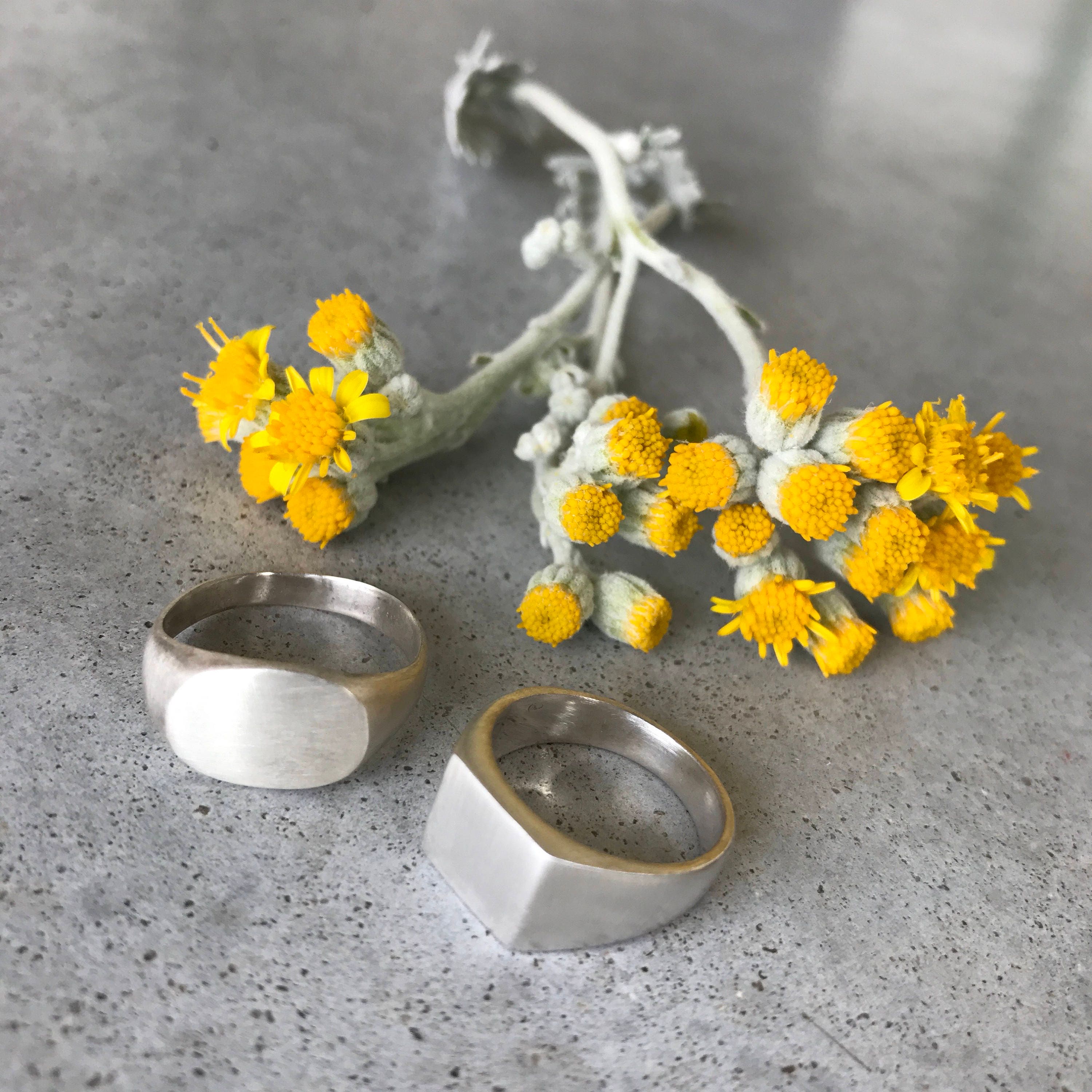 Solid silver ring silver unisex ring sterling silver signet | Etsy