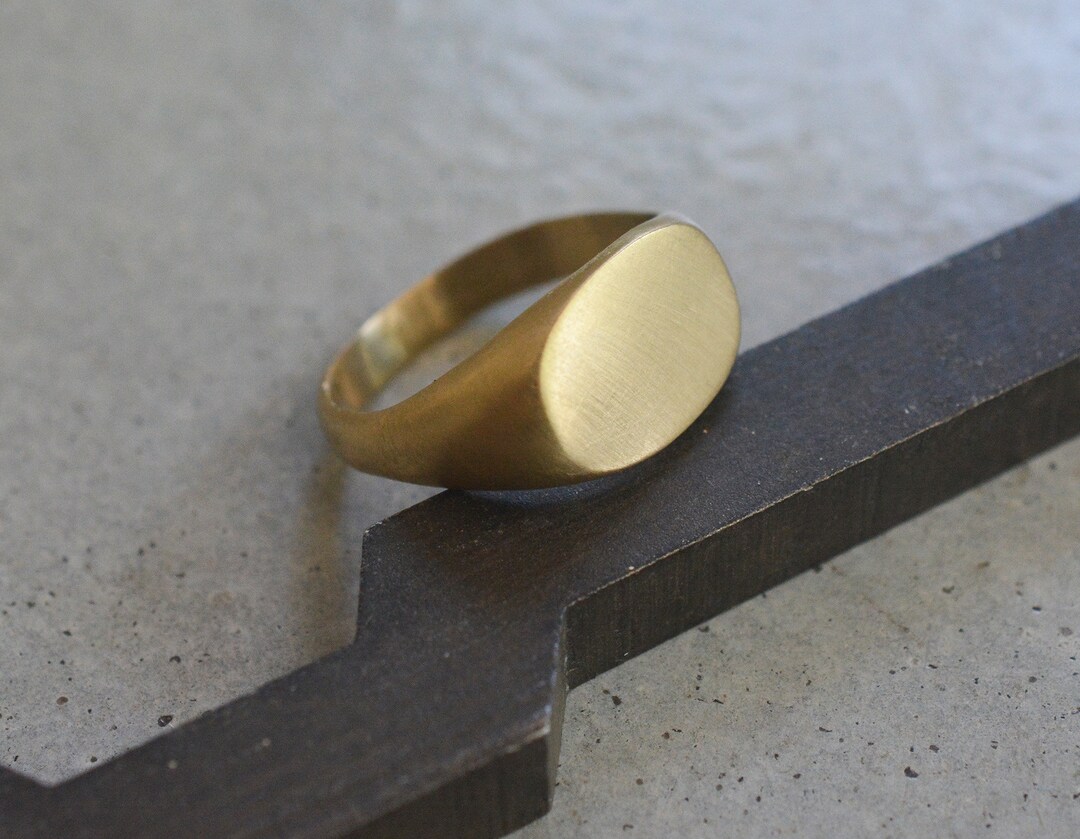 14k Solid Gold Signet Ring, Solid Gold Ring, Gold Signet Ring, Uniqe ...