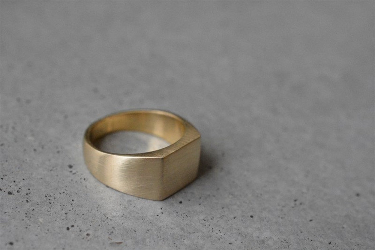 18k Gold Signet Ring Square Gold Ring Solid Gold Ring 18k | Etsy