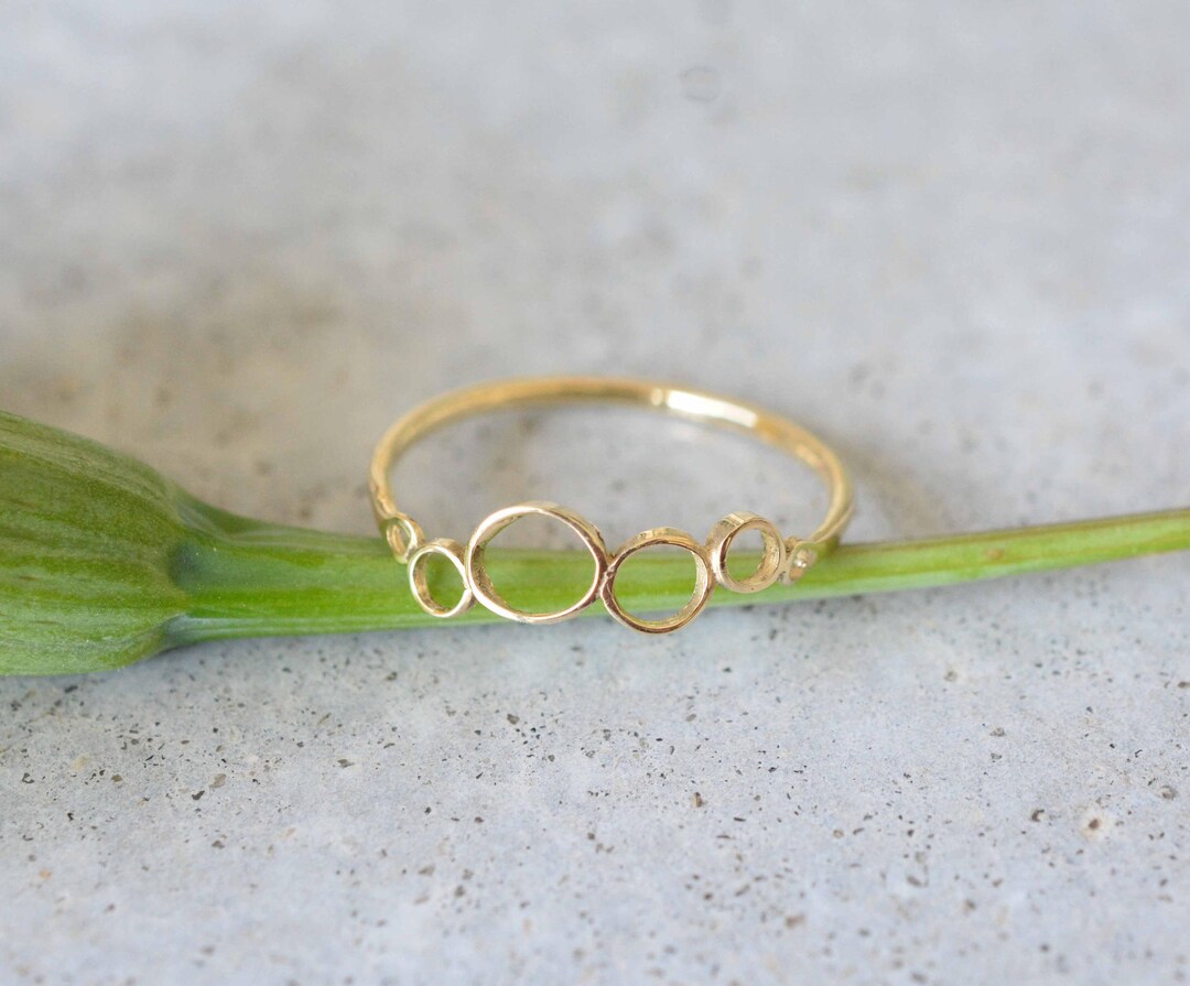 Delicate Gold Ring, 14k Gold Simple Ring, Wedding Ring, Gold Thin Ring ...