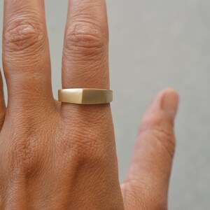 14k Solid Gold Geometric Ring, Asymmetric Ring, Minimalistic Gold Ring ...