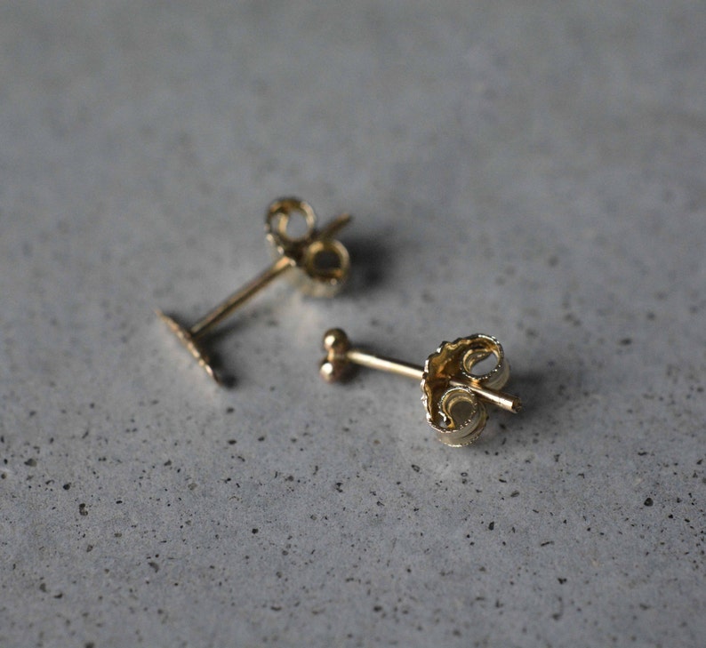 14k Gold Bracket, 14k Gold Earring Stopper, 14k Gold Stud Earrings ...