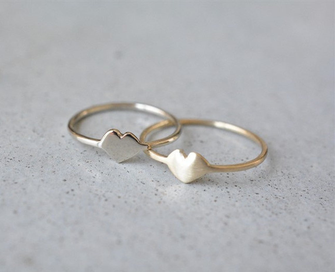 Heart Ring 14k Gold Gift for Her Wedding Ring Engagement - Etsy