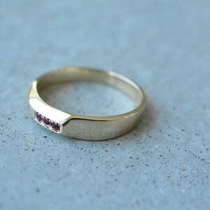 Ruby Ring ,14k Gold Solid Ring, Ruby Band Ring, Ruby Gold Band, 14k ...