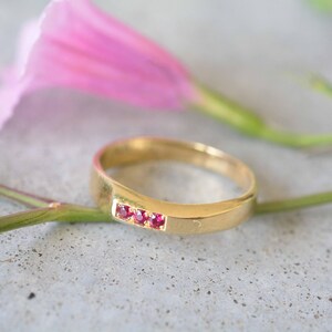 Ruby Ring ,14k Gold Solid Ring, Ruby Band Ring, Ruby Gold Band, 14k ...