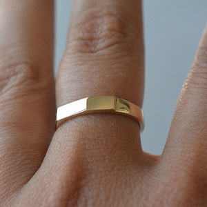 14k Gold Solid Ring, 14k Gold Wedding Band, Wedding Ring, Geometric ...