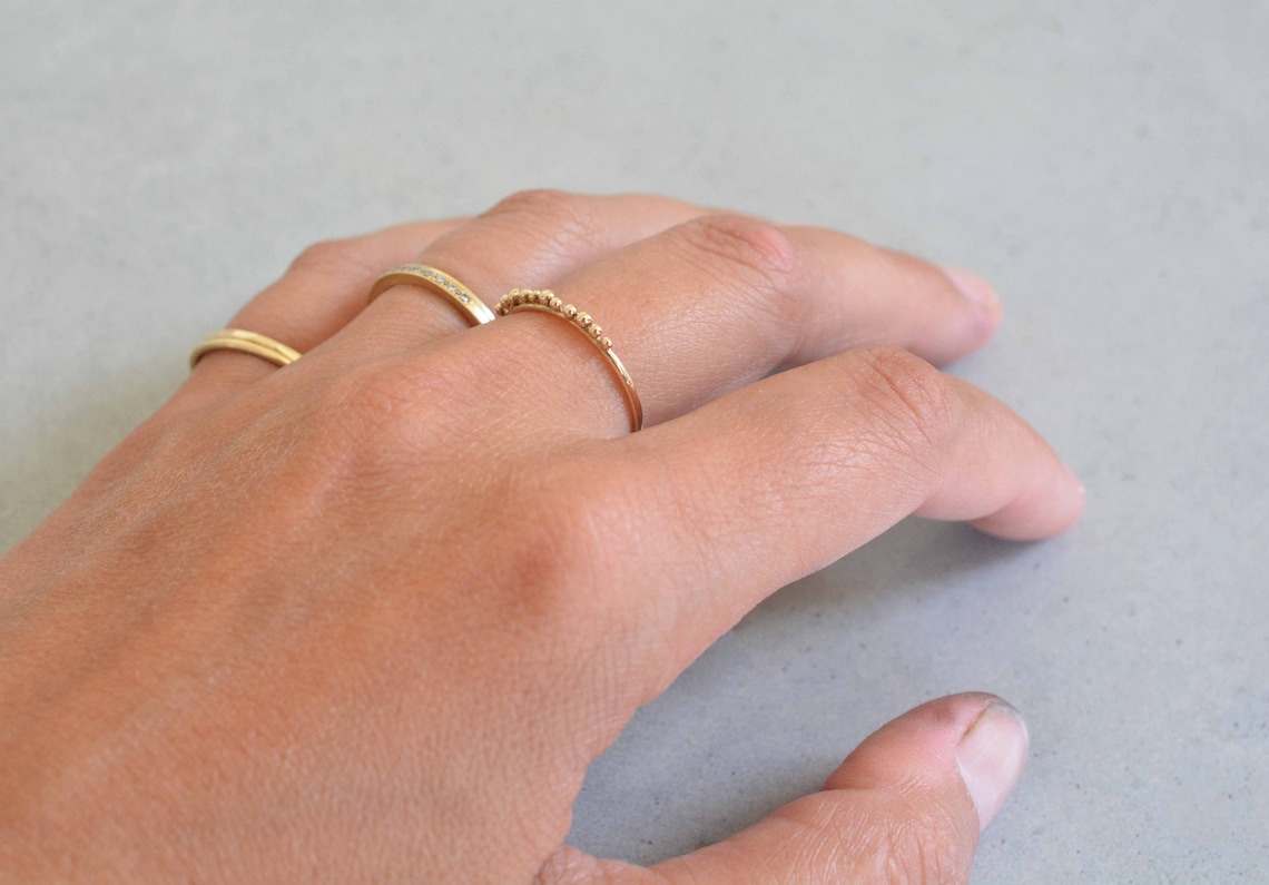 Minimalist Ring, Solid Gold Ring, Free Shipping, Delicate Gold Ring ...