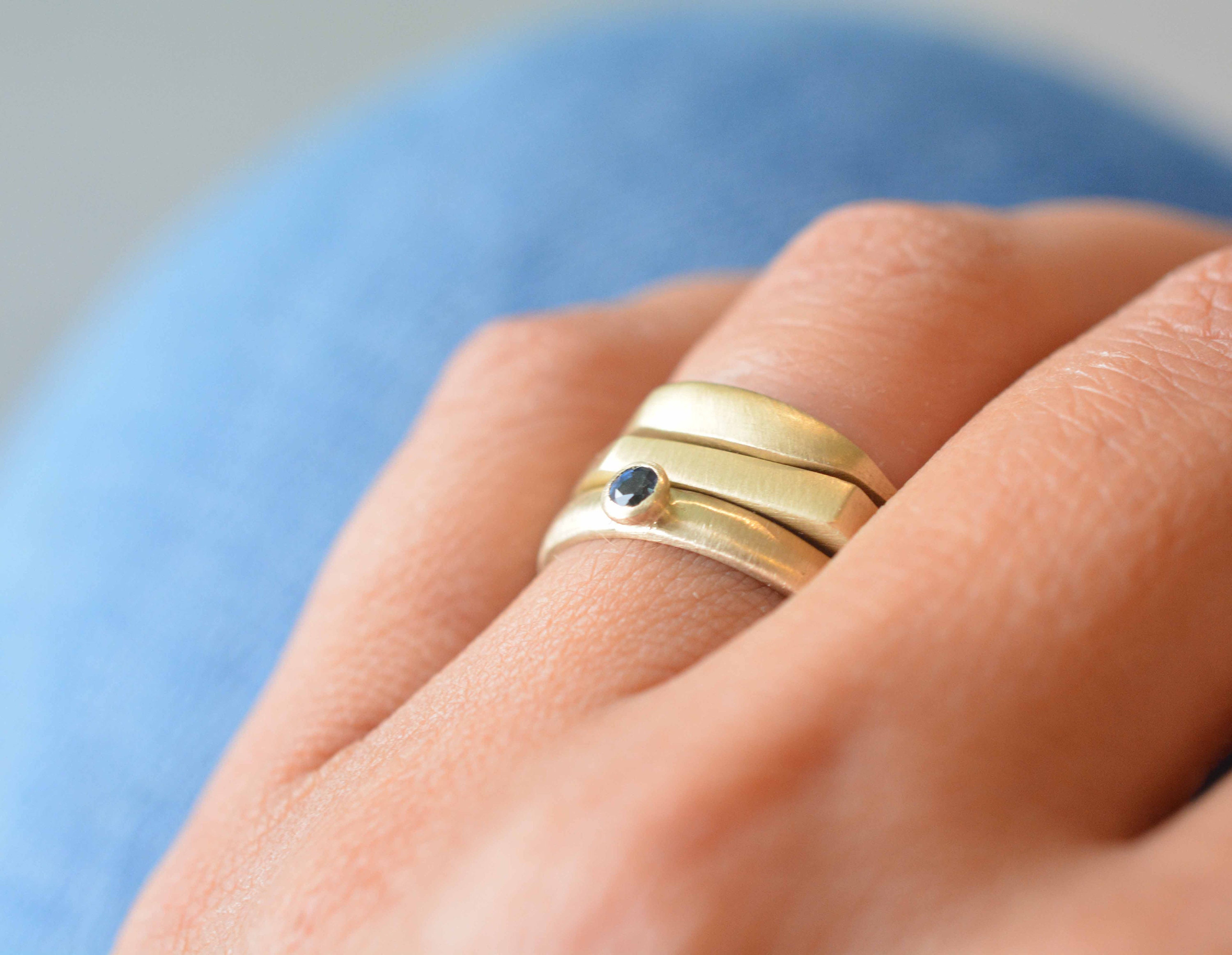 14k Gold Wedding Ring Gold Sapphire Ringwedding Band 14k | Etsy