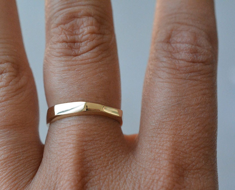14k Gold Wedding Ring,14k Gold Minimalist Wedding Ring,14k Gold Solid ...
