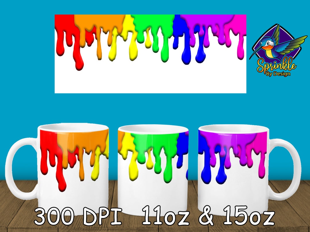 Paint Drips Sublimation Mug Design - Etsy