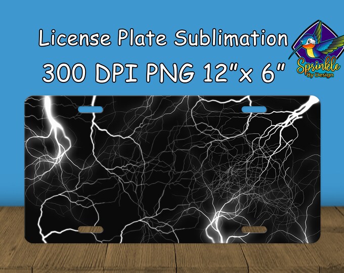 White Lightning License Plate Sublimation Sublimation License Plate - Etsy