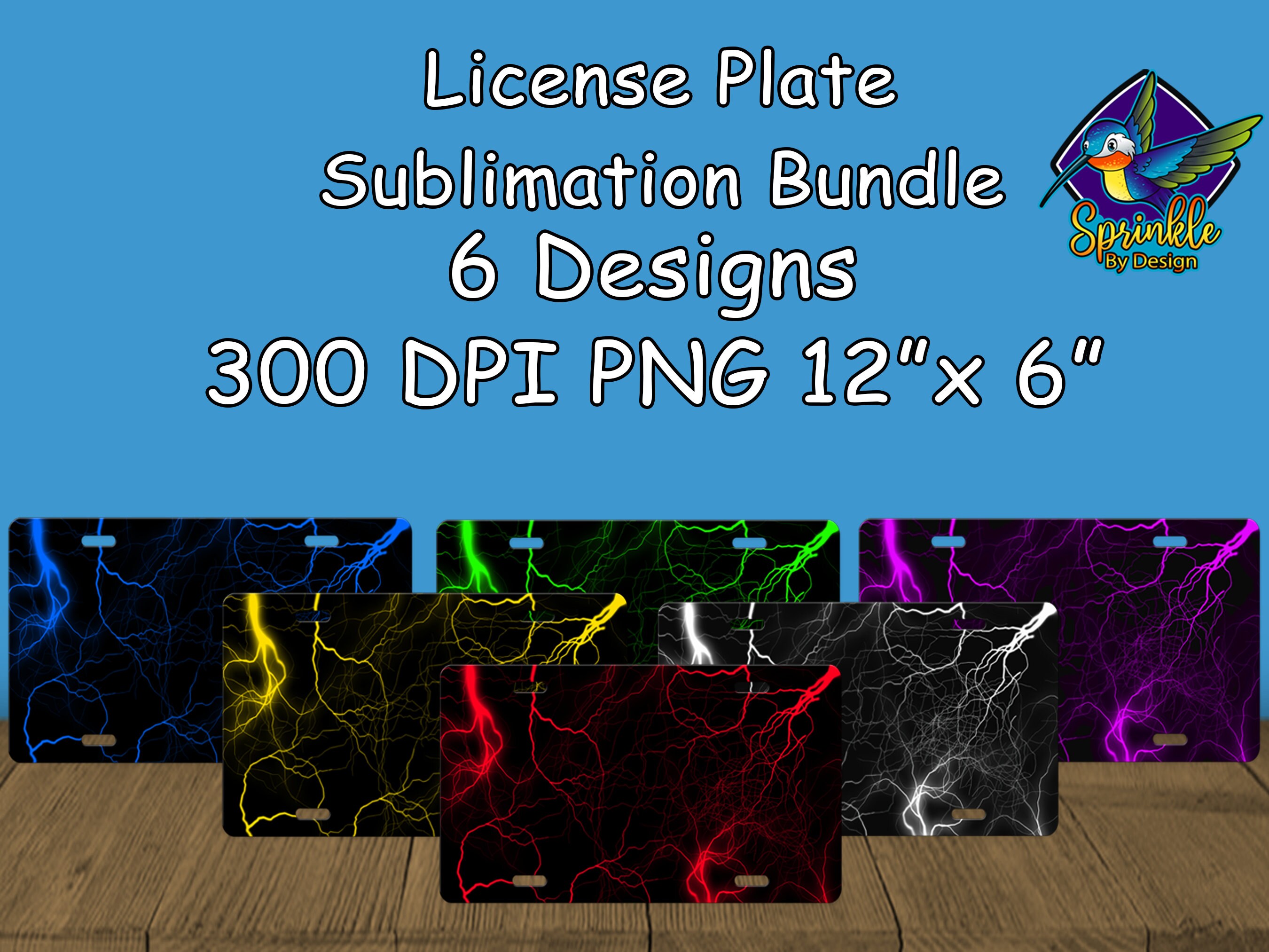 Lightning License Plate Sublimation Bundle - Etsy