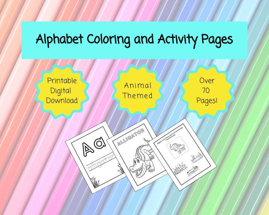 Alphabet Animals Coloring Pages for Preschool Kindergarten Activity ...