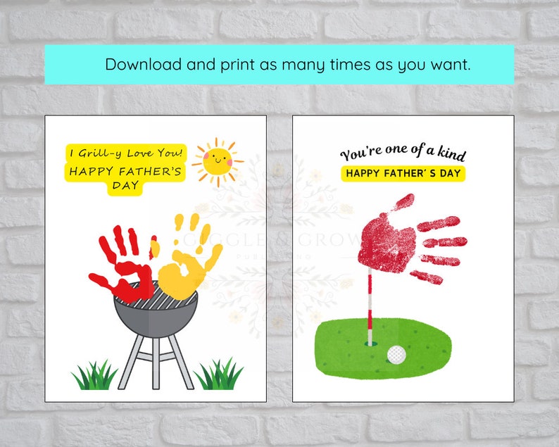 Father's Day Handprint Crafts, Father's Day Keepsake Art, Handprint ...