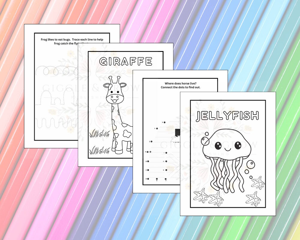Alphabet Animals Coloring Pages for Preschool Kindergarten Activity ...