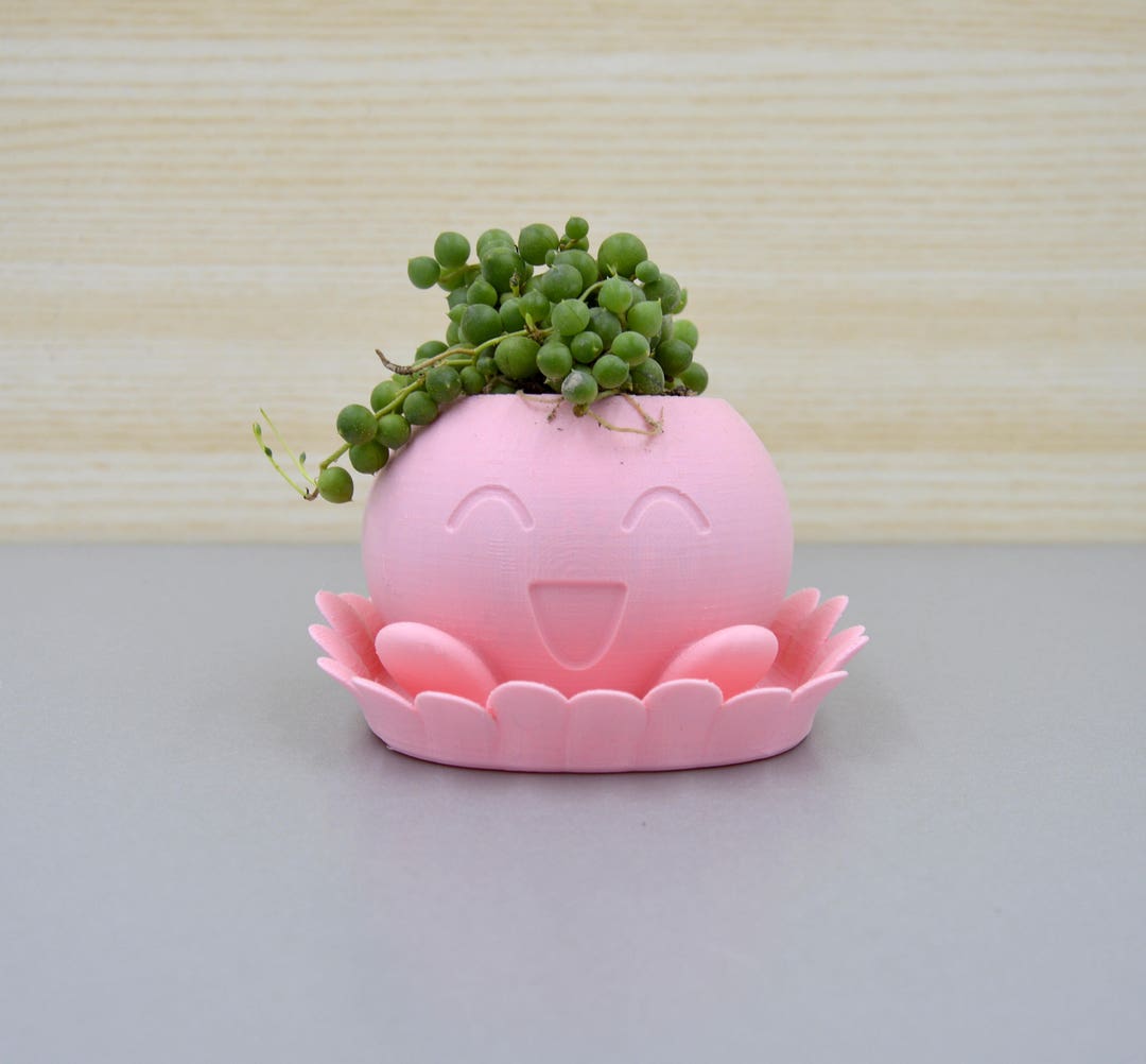 Cute Oddish Planter, Pink Pokemon Planter, 3D Printed Planter, Aqua Air ...