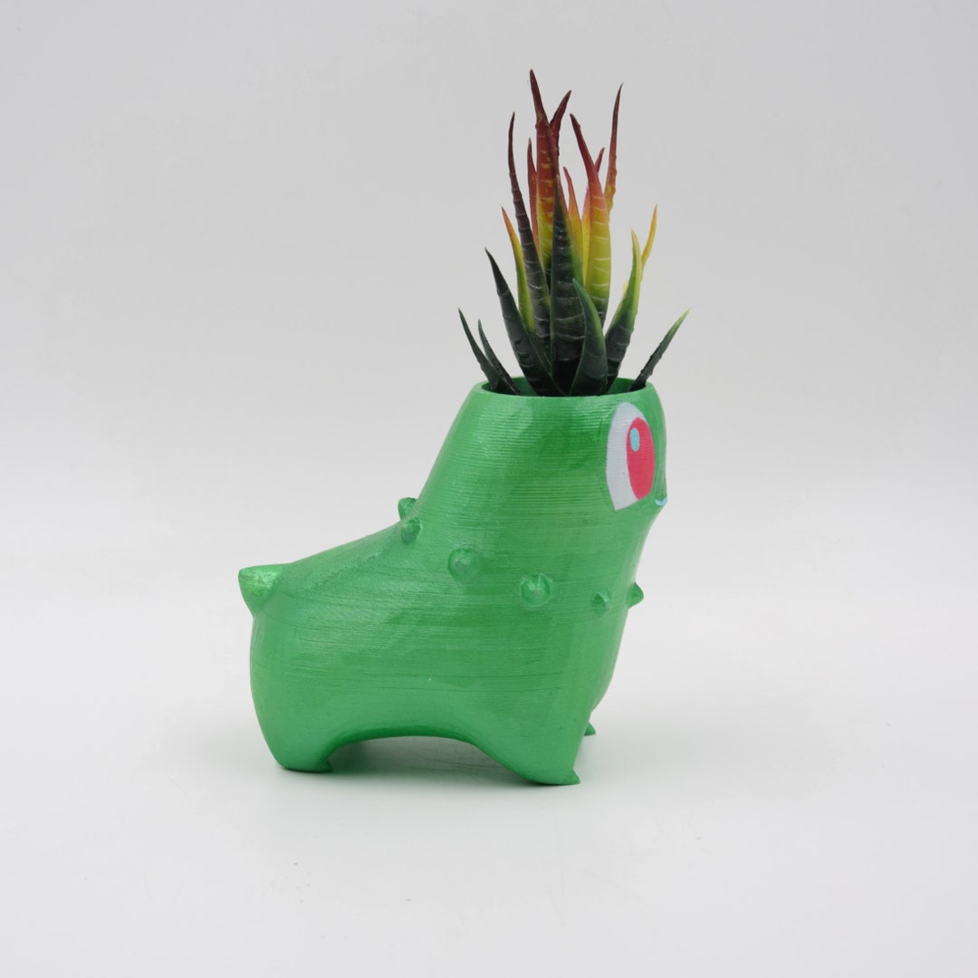 Cute Hand Painted Pokemon Chikorita Planter,one-of-a-kind Ready to Ship ...