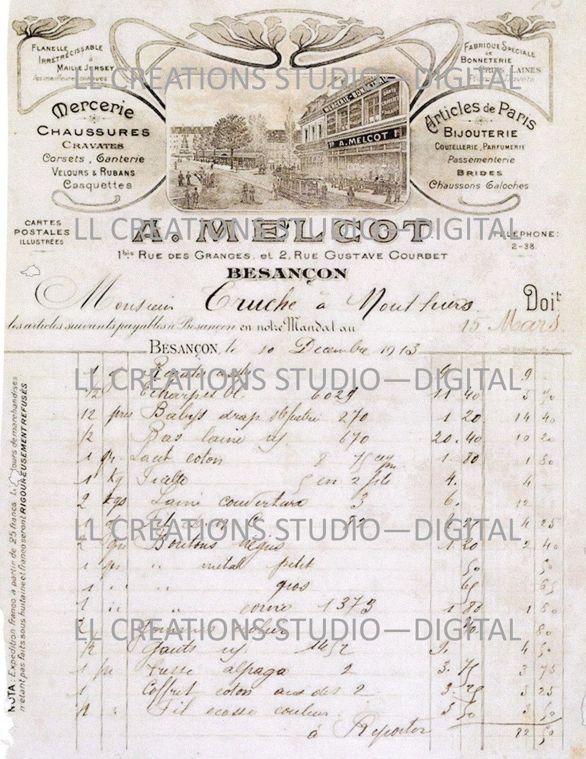 VINTAGE INVOICES, 8.5x11, 10 Pages - Etsy UK