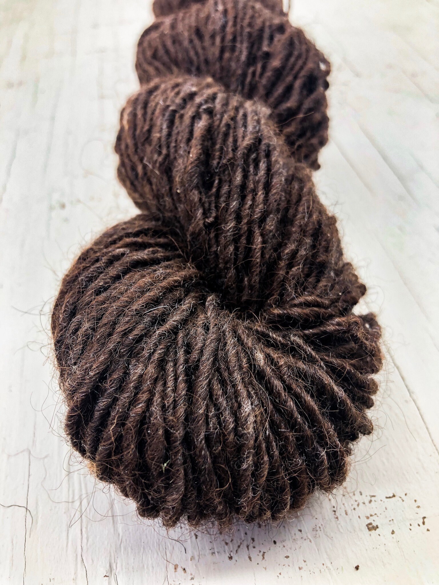 Handspun Jacob Wool and Alpaca Blend Yarn - Worsted - Home Grown (Bo Peep)