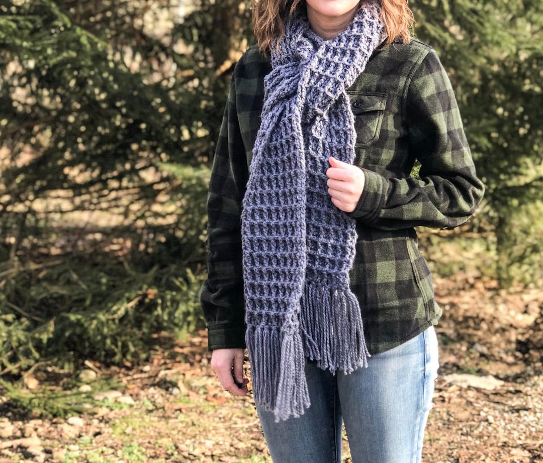 PATTERN ONLY | Waffle Stitch Scarf | Crochet Pattern - Etsy