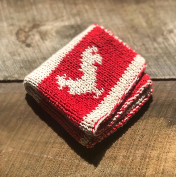 PATTERN ONLY Double Knit Farmhouse Washcloth Rooster | Etsy