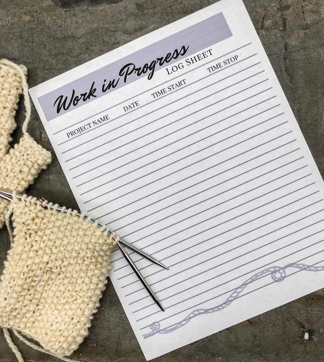 PRINTABLE Knitting Work in Progress Log Sheet PDF, Instant Download - Etsy