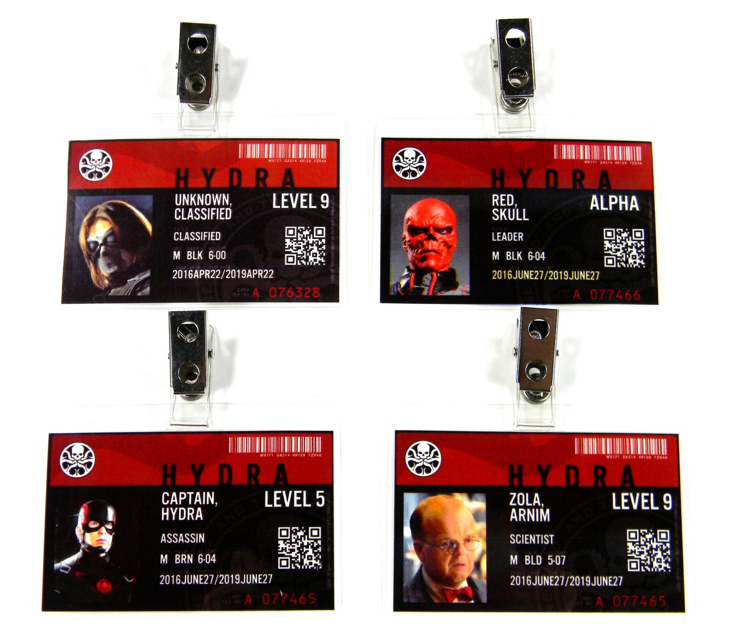 Marvel Cinematic Universe Hydra ID Badges Various Characters | Etsy