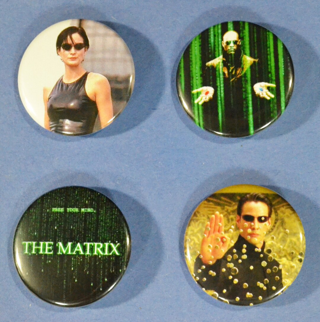 The Matrix Trinity Neo Morpheus Red Blue Pill Pinback Button - Etsy